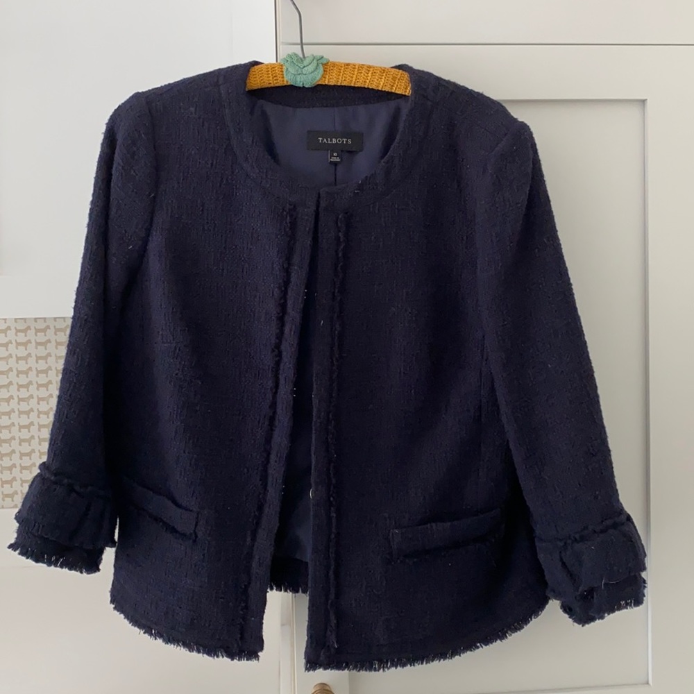 Navy Blue Tweed Blazer - Gem